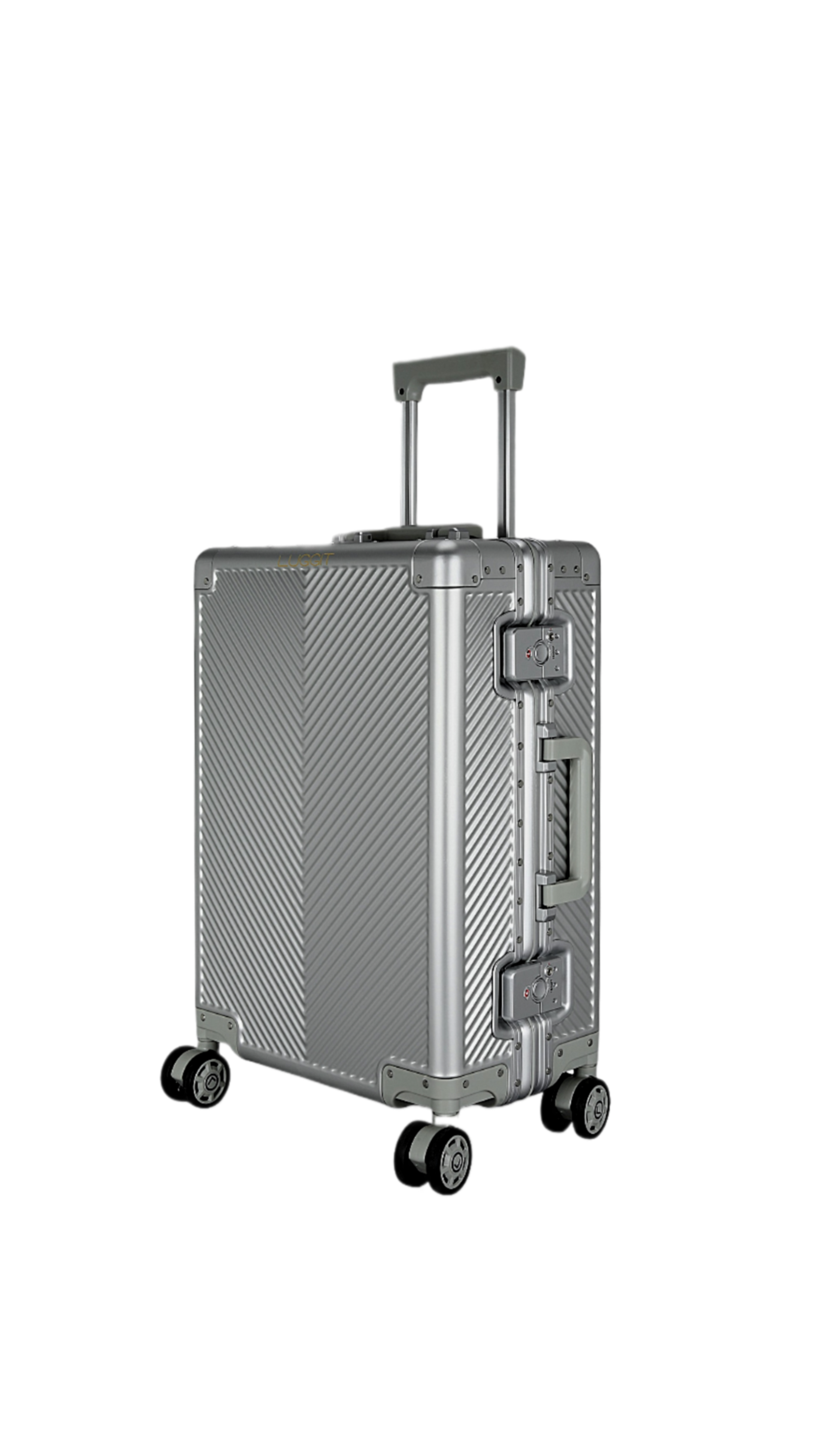 LUGGIT - Sovereign Circle Full Aluminium Trolley -Cabin Luggage-Silver ...