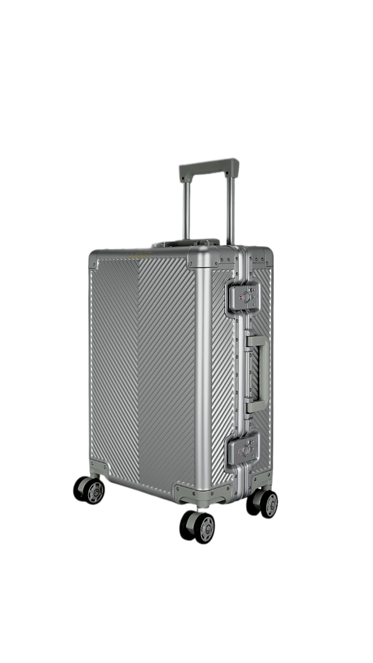 LUGGIT - Sovereign Circle Full Aluminium Trolley -Cabin Luggage-Silver ...